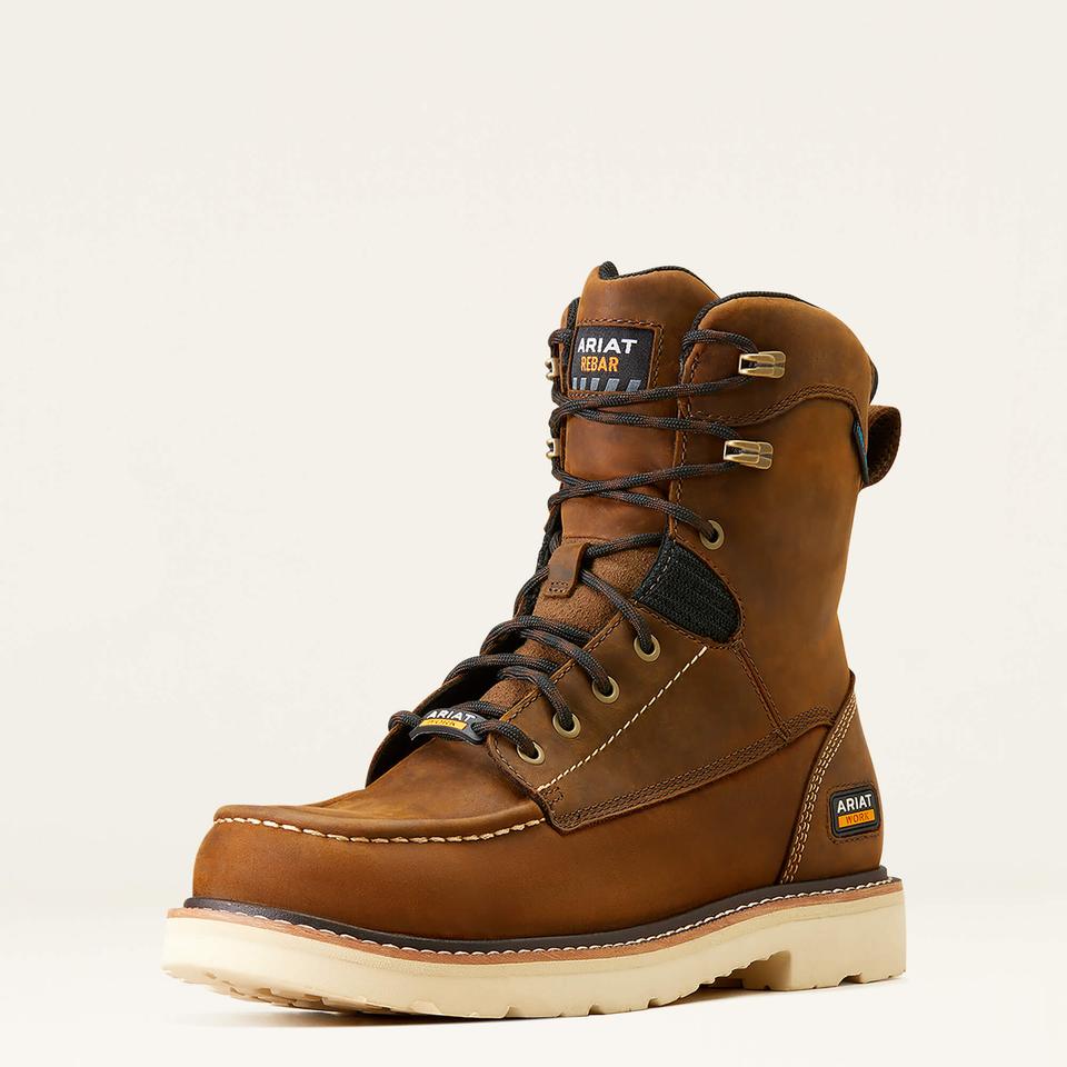 REBAR LIFT 8" WATERPROOF WORK BOOT - DISTRESSED BROWN | Guidefitter