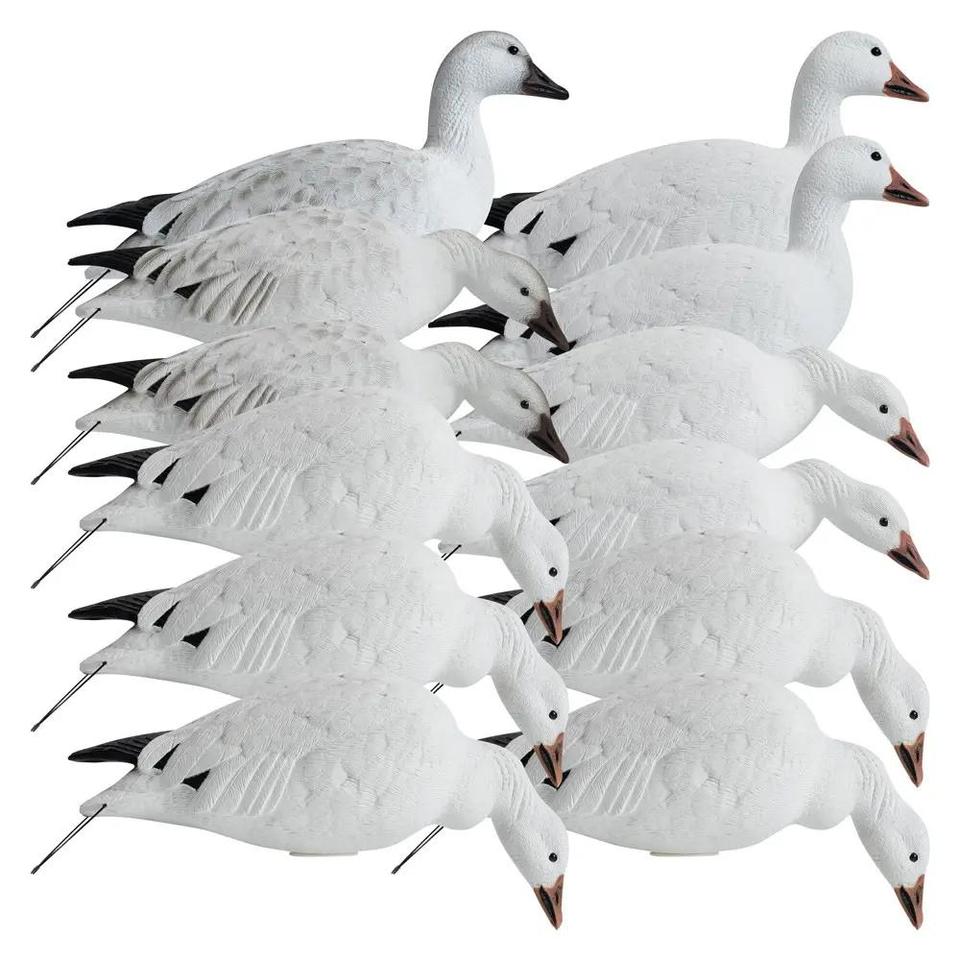 Rugged Series Full Body Snow Goose Touchdown Decoys 12-Pack | Guidefitter